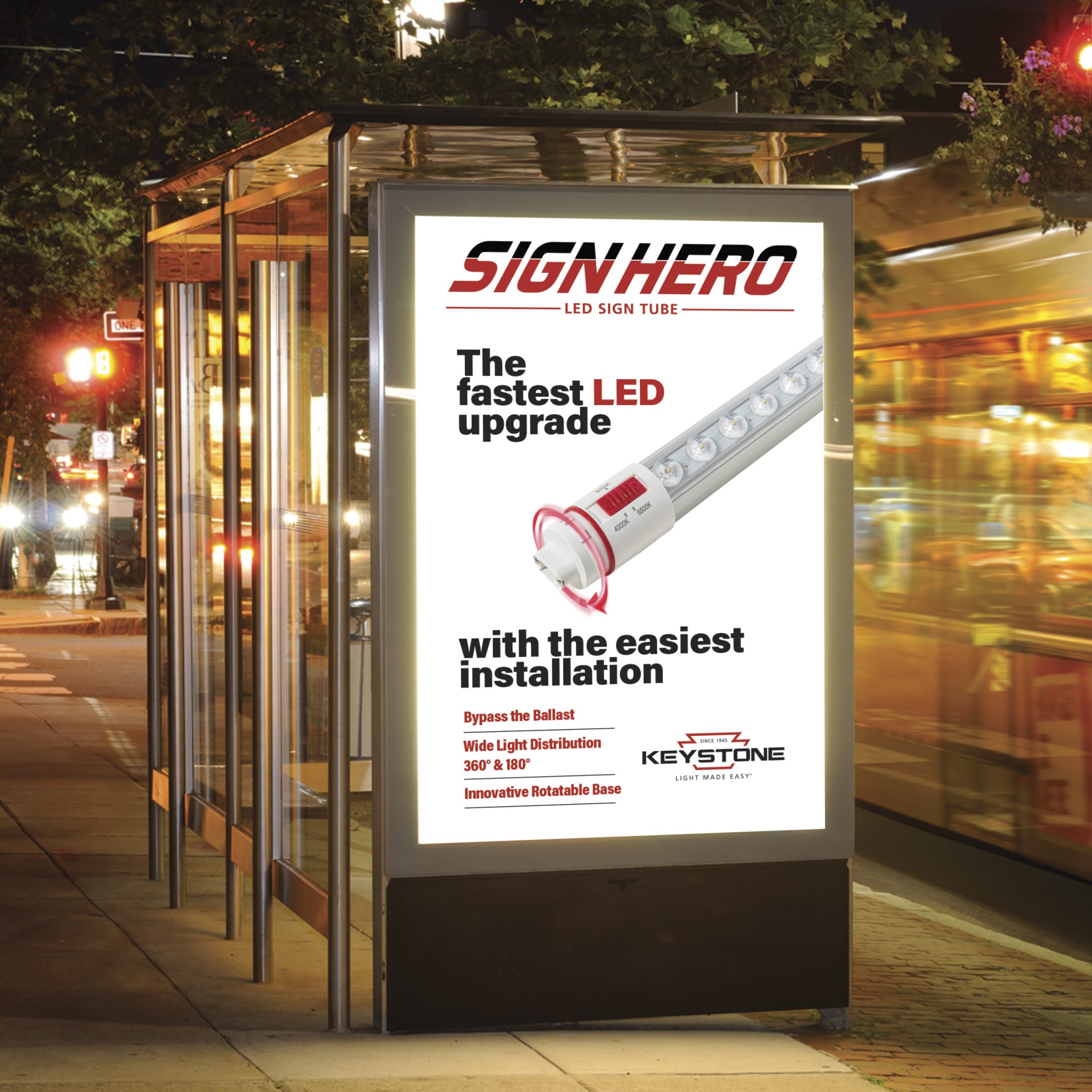 Keystone Sign Hero 360° LED Sign Tubes | Ballast Bypass